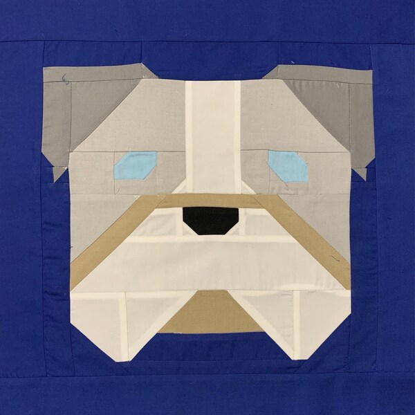 English Bulldog Dog Puppy Quilt Block PDF Pattern -includes ...