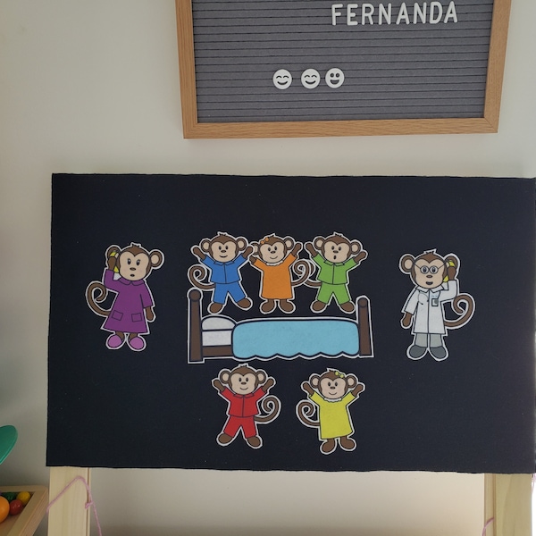Five Little Monkeys Felt Board Story: Speech Therapy Toy - Etsy