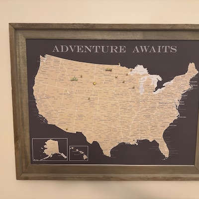 Golf Bucket List Push Pin US Map Golf Course Map Map for Golfers to ...