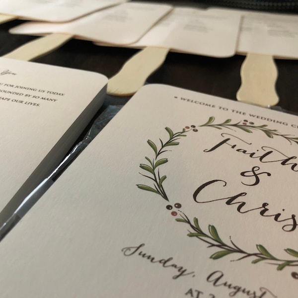 Wedding Program Fans Wooden Sticks Included - Wedding Program Fans ...