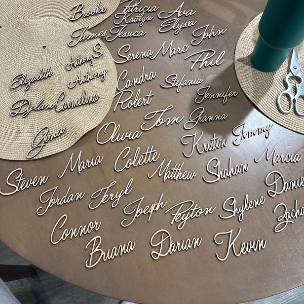 MDF Laser Cut Names | Wedding Place Names | Table Decoration - Etsy
