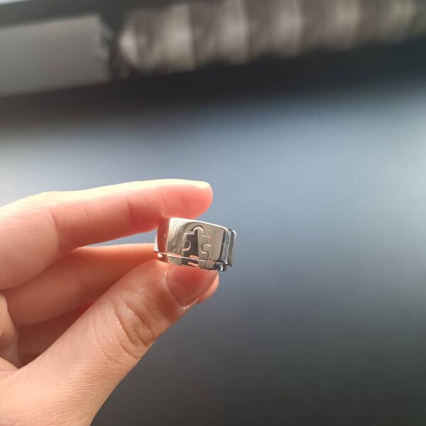 Mini Celebration Ring for New Couple - Silver Puzzle Promise Rings Set ...