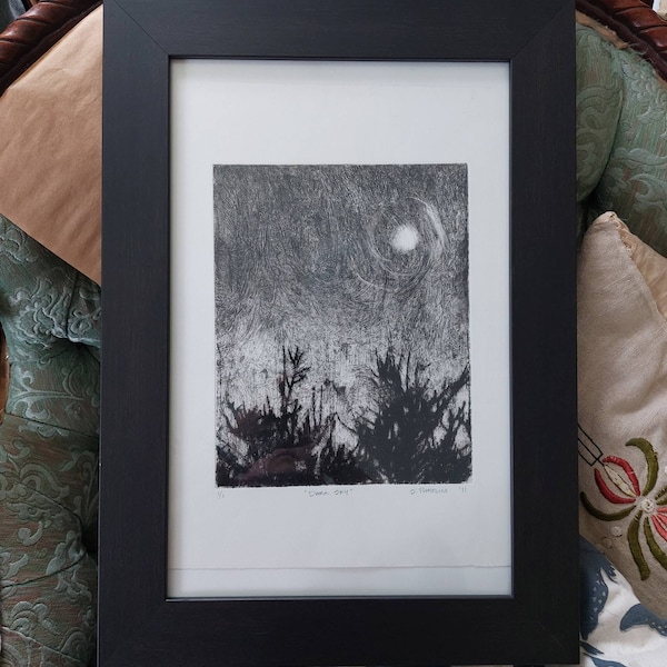 Original Etching / 'buttons' / Solarplate W/chine Collè / Hand Pulled ...