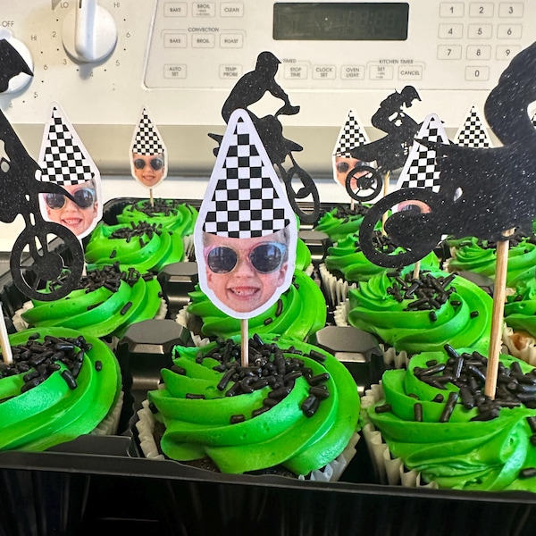 Racing Toppers | Cupcake Toppers | Photo Head | Two Fast | Cupcake ...