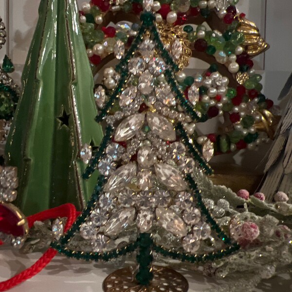 Large 8.25” Czech Rhinestone Tree, Vintage Rhinestone Tree, Rhinestone ...