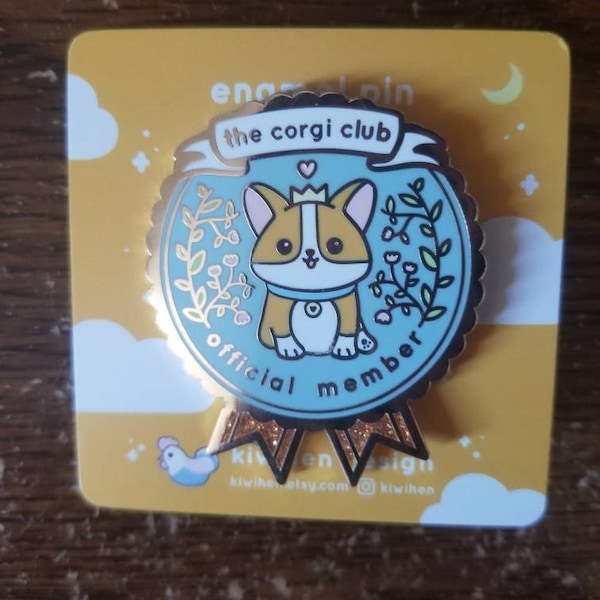 Corgi Club Pin, Corgi Pins, Enamel Pins, Lapel Pins, Pins, Pin, Corgi ...