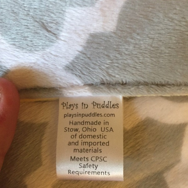 White Satin USA Tracking Label - Custom Tracking Label - CPSIA/CPSC ...