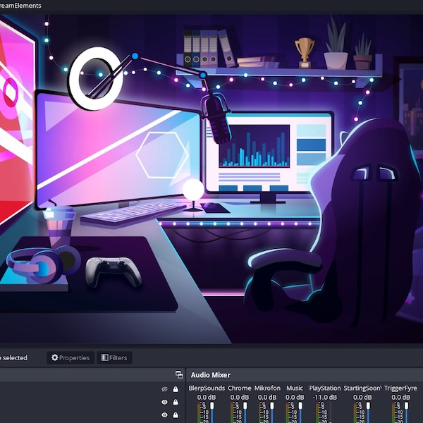 4x Animated Stream Screen for Twitch | Lofi Game Room | Neon Game Room ...