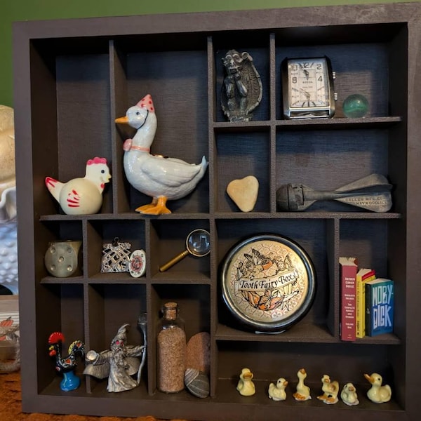 Wooden Curiosity Cabinet Printer Tray Letterbox Display, Rock Display ...