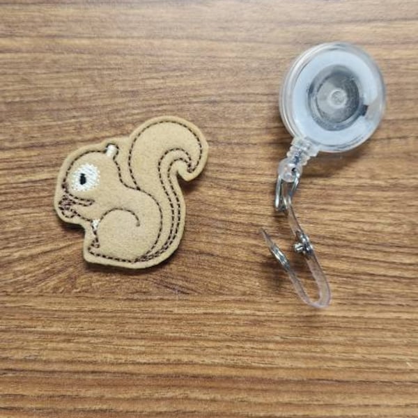 Squirrel Badge Reel - Animal Badge Holder - Squirrel Badge Clip - Badge ...