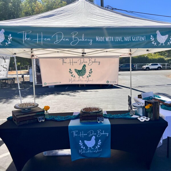 Custom Start-up Show Bundle: Personalized Canopy Banner & Logo Table ...