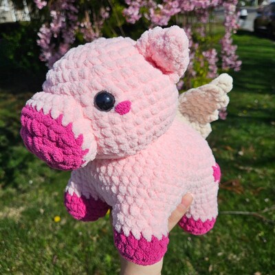Crochet Plushie Flying Pig Pattern PDF - Etsy