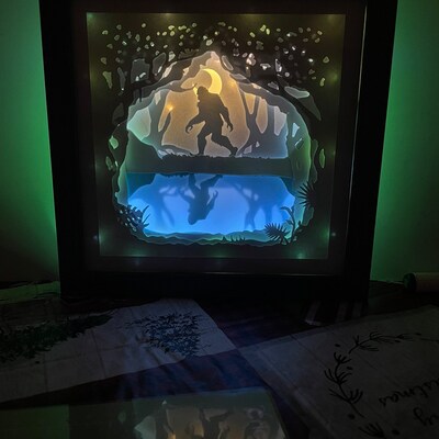 Deer Spirit Paper Light Box Template, Shadow Box Template, Shadow Box ...