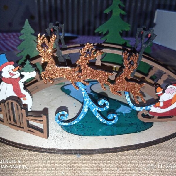 Christmas Bridge Scene - Laser Cut File. Cdr, Dxf, Ai, Svg Files ...