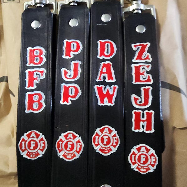 Firefighter Locker Name Plate, Leather Identification Tag to Place on ...
