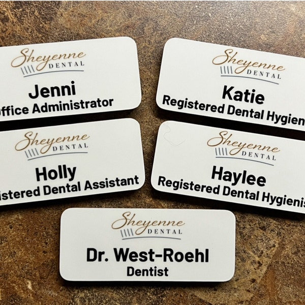 Name Tags for Work - Business Name Badges With Logo - Magnetic Name ...