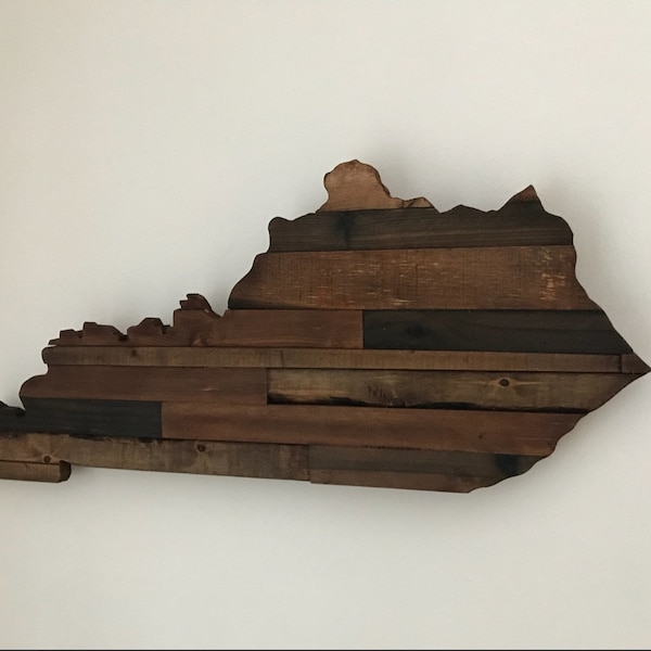 Kentucky Rustic Wood State Cut Out, Wooden Kentucky State Outline ...
