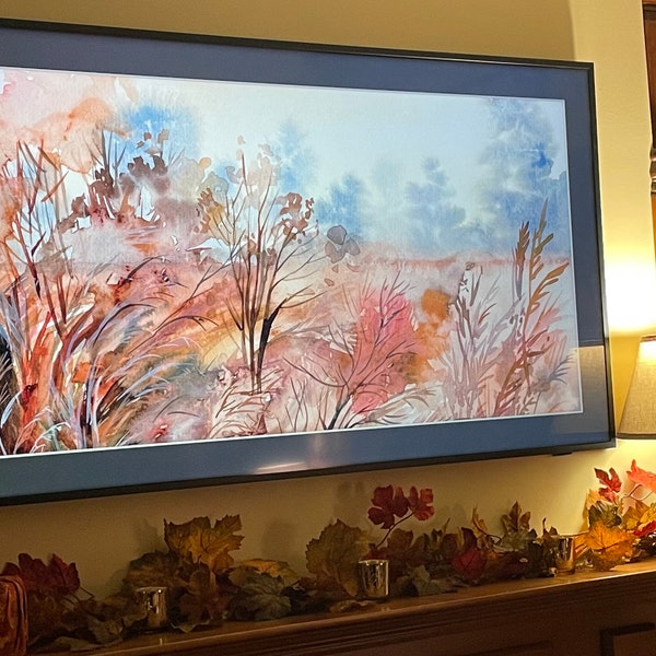 Fall TV Art, Samsung Frame TV Art Fall Watercolor, Frame TV Art Fall ...