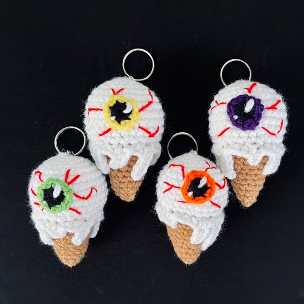 Eye Scream Crochet Pattern: Creepy Halloween Keychain (PDF) - Etsy