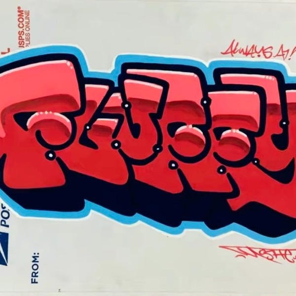 Custom Graffiti Sticker (your Name/tag!) + Tiktok Feature - A1 - [USPS ...