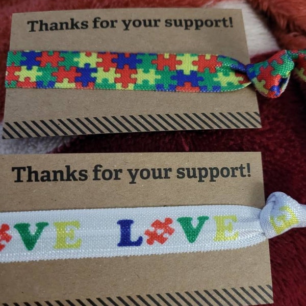 Autism Awareness Thanks for Your Support -card W/ Elastic Band, Arm ...