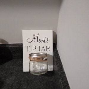 Mom's Tip Jar Laundry Room Tip Jar Wood Sign With | Etsy