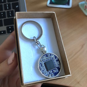 Circuit Board Keychain, Recycled Gift for Computer Nerd, Cool Geeky ...