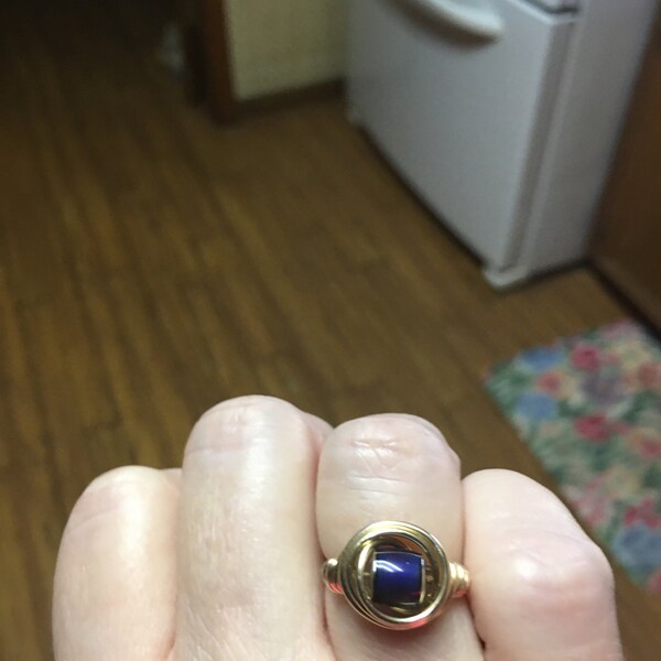 14K Gold Mood Ring, Mood Bead Ring, 14K Gold Filled Ring, Wire Wrapped ...