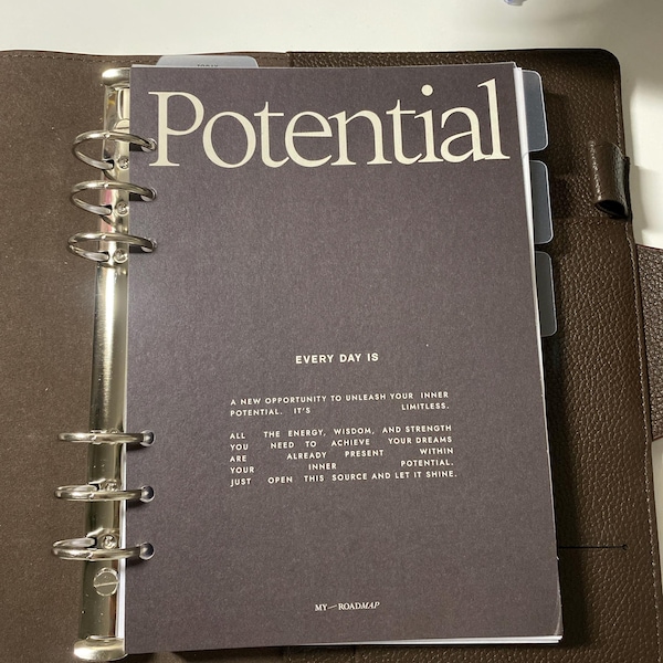 A5 Motivational Planner Dashboard “my Potential” | Minimalist Divider ...