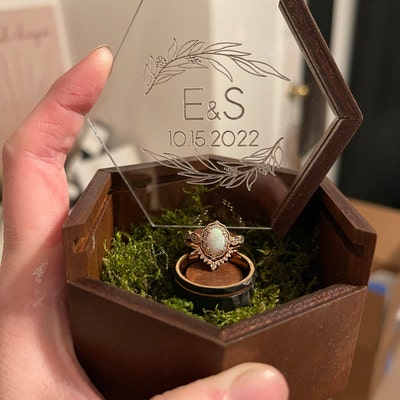 Wedding Ring Box for Ceremony Wedding Ring Box Rustic - Etsy