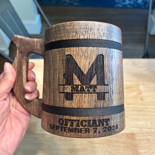 Personalized Groomsmen Beer Mug Engraved Groomsman Wooden Stein, Custom ...