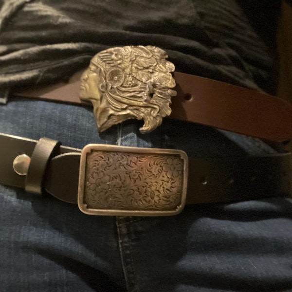 Western Full Grain Leather Belt Handmade Genuine Leather Belt ...