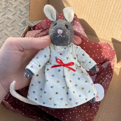 Felt Handmade Woodland Mouse, Collectable Felt Mouse, All Occasions ...