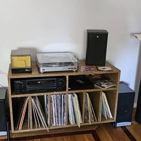 Retro Record Player Stand 'york'. Handmade Vinyl LP Storage Cabinet ...