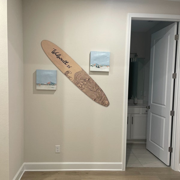 Wave Surfboard Wall Art Surfboard Wall Decor Coastal Home Decor ...