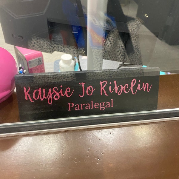 Handmade Wood Desk Name Plate, Custom - Etsy