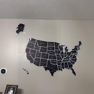 Home Decor Wall Map, US Map Art, Travel Tracker Map With Custom Photos ...