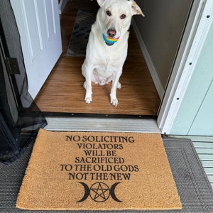 No Soliciting Old Gods Not the New Wiccan Witch Pagan Coir Doormat Door ...