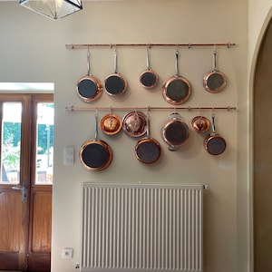 Handmade Copper and Brass Pot and Pan Rack Copper Rail - Etsy