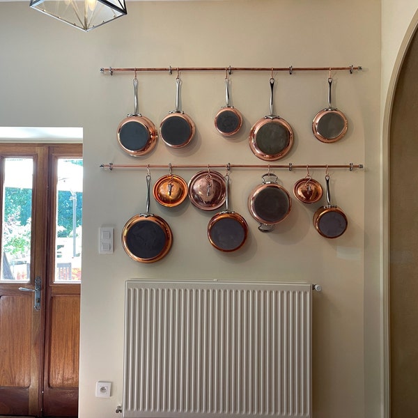Pan Rail, Copper and Chrome-pan Rack-pan Rails-copper Pan Rack-copper ...