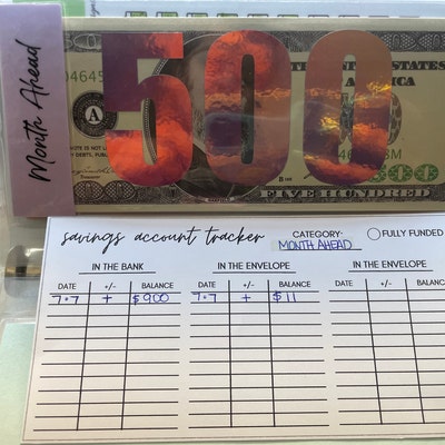 Printable Savings Account/in the Bank Tracker A6/personal Size Digital ...