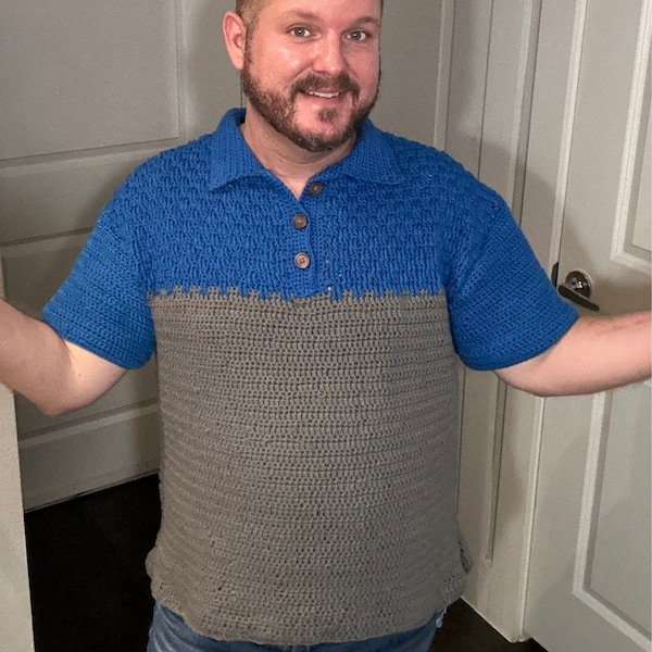 Men's Crochet PDF Pattern, Pinstripe and Brick Mesh Tank Top - Etsy