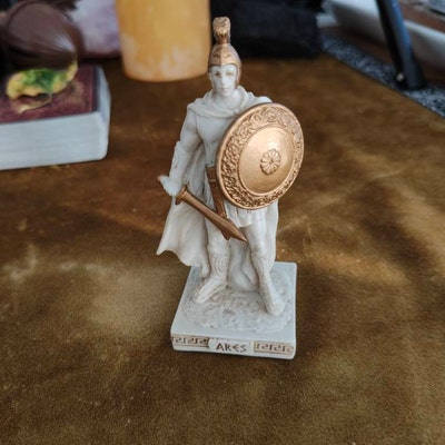 Vintage Ares Mini Statue Small Hand-painted Ancient Greek God Ares Mini ...