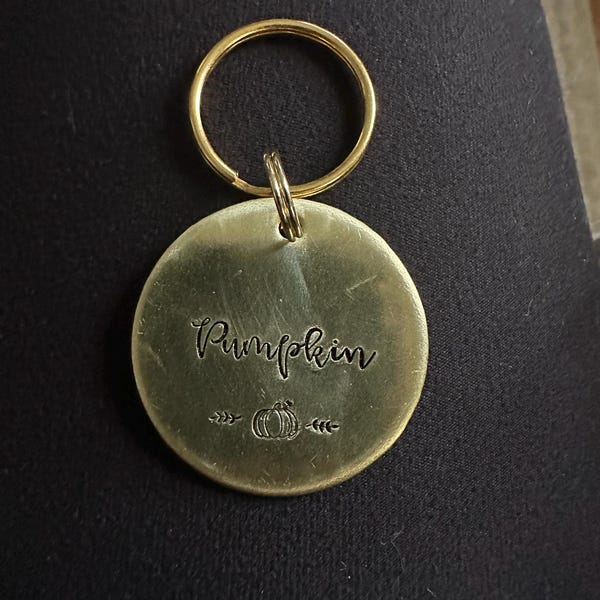 THE APPLE Dog Tag, Dod Tag, Pet Id Tag, Personalized Dog Tag, Hand ...
