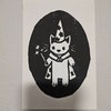 Magical Wizard Cat Linocut Block Print | 4 X 6 Mini Print | Printmaking ...