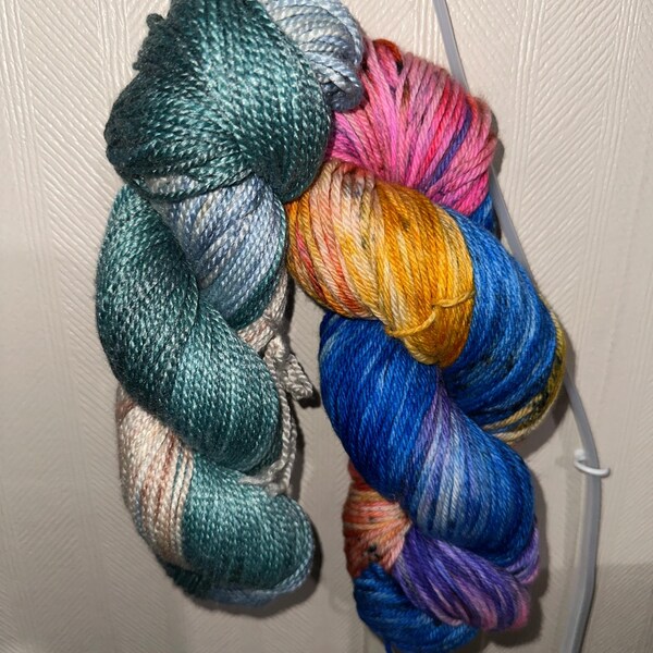 Misty Morning Blues: Hand-dyed DK Weight 100% Wool Yarn, Rustic Tonal ...