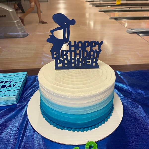 Swimming Cake Topper, Swimming Birthday Cake Topper, Swim Cake Topper ...
