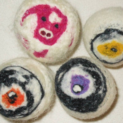 Wildflower Bouquet Felted Wool Dryer Ball, Floral Decor, Botanical Art ...