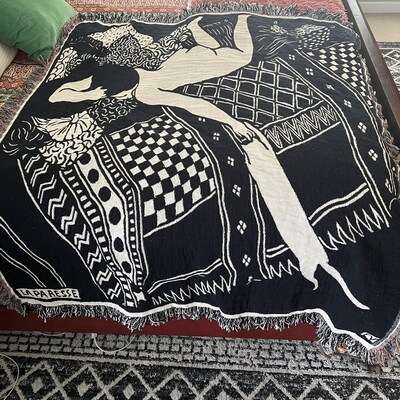 Celestial Snake Woven Blanket: Floral Snake Decor Woven - Etsy