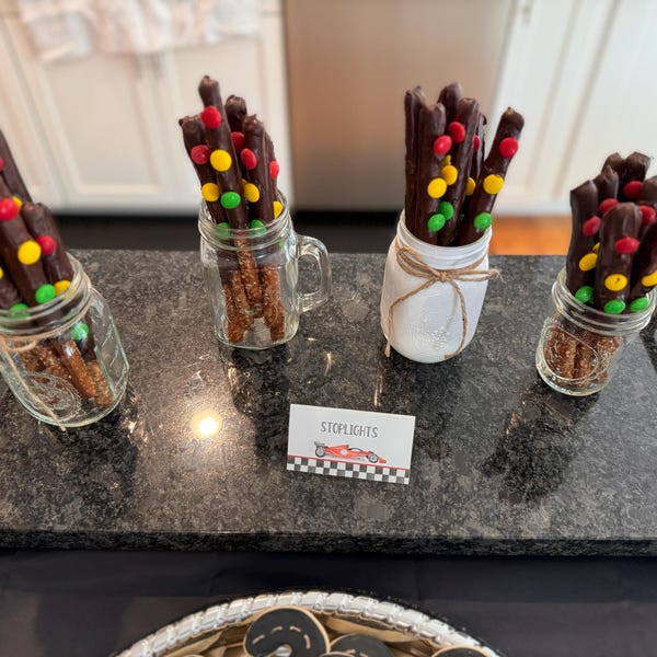 EDITABLE Two Fast Food Tags Racecar Party Buffet Racing Car Tent Card ...